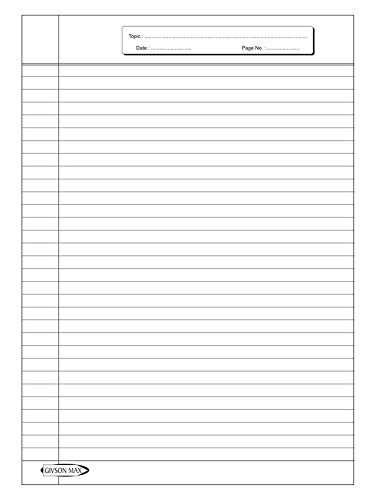 Givson Max A4 Size Single Side Ruled Sheet for Project/Assignments ...