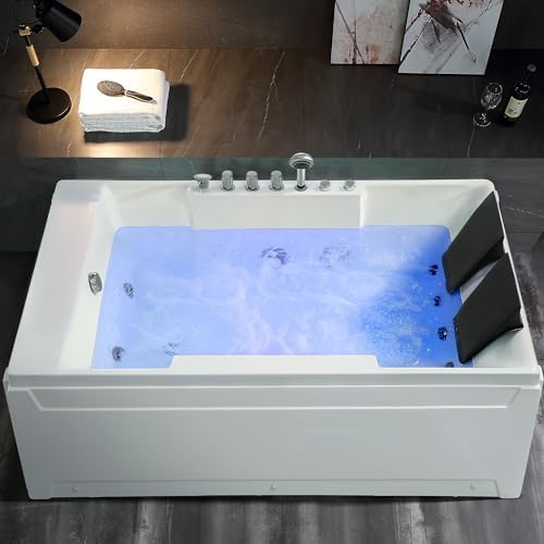 Amazon.com: Weibath Whirlpool Bathtub 2 Person Jetted Bathtub 71 ...