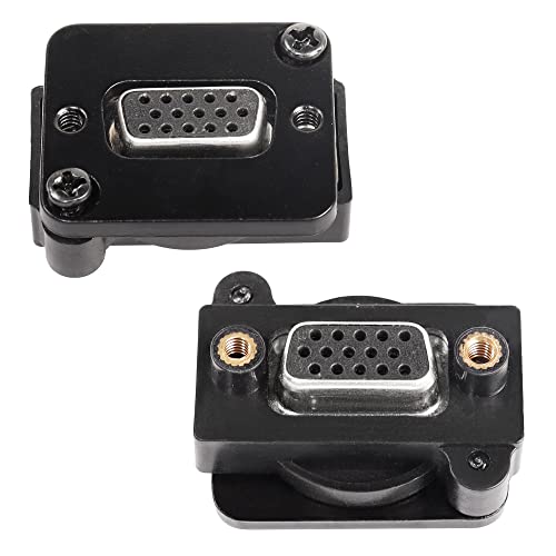 QIANRENON DB15 Panel Mount Straight Through Connector VGA Female to ...