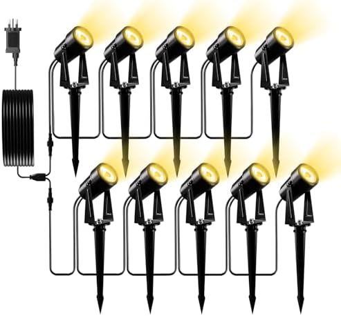 Yuusei Garden Lights Mains Powered, 10 in 1 Pack 31M Extendable Outdoor ...