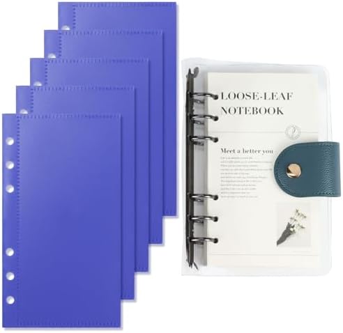 Amazon.com : A6 Binder 6-Ring Clear Binder Notebook Cover, Black Round ...