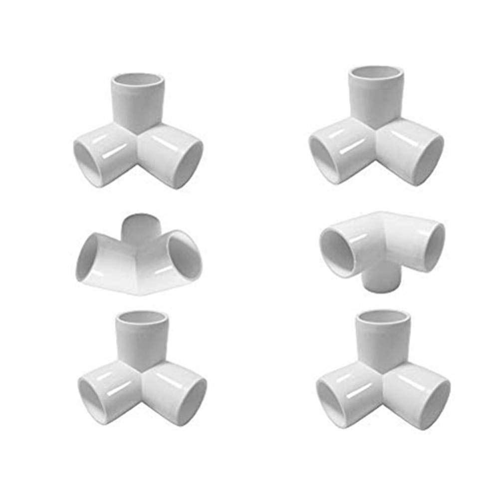 Sasonco 3 Way PVC Corner Fitting 3/4" PVC Elbow Corner Side Outlet Tee ...