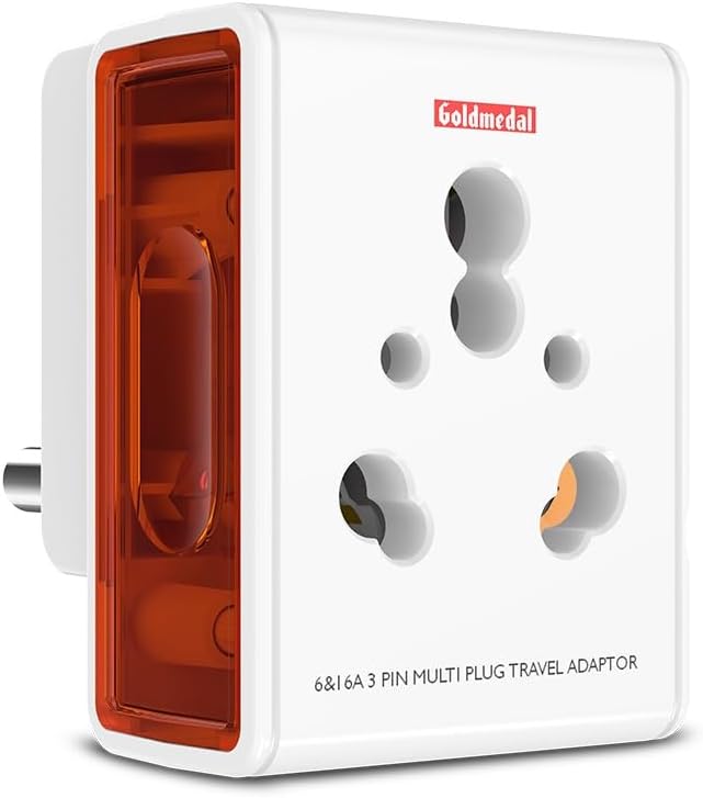 Halonix 3 pin Universal Multi plug Travel Adapter 6 Amp : Amazon.in ...