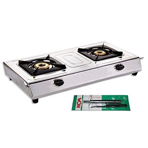 STAR SUNLITE Gas Stainless Steel 2 Burner Cooktop Gas Stove with Noa ...