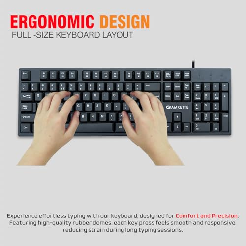 Amkette Lexus Neo Keyboard Mouse Combo Wired for Laptops, PCs & USB ...