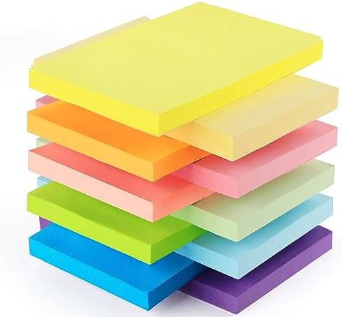 500Pcs Sticky Notes, 100mm x 150mm 10 Colors Post It Notes, Post It ...