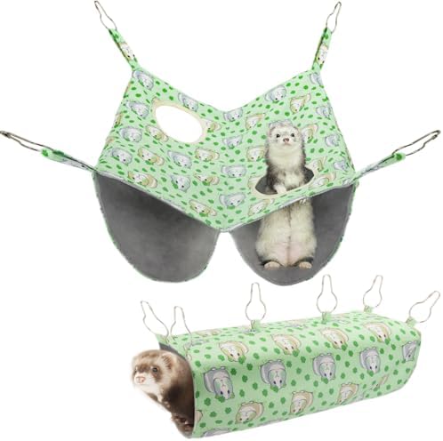 Amazon.com: BESNEW Enlarged Ferret Rat Hammock Set,2 Holes Waterproof ...