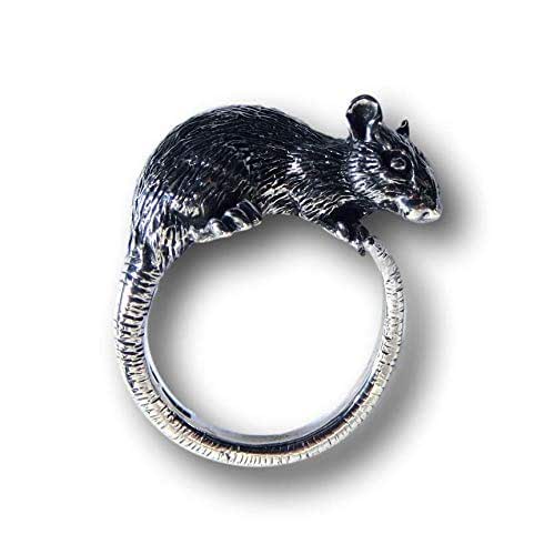 Rat ring, solid sterling silver, hallmarked biker ring : Amazon.co.uk ...
