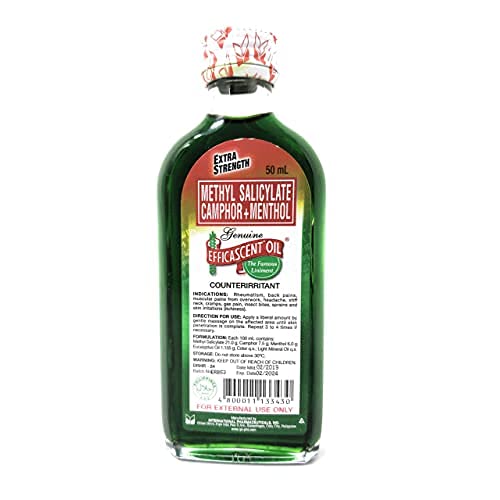 Efficascent Oil - 50ml, METHYL SALICYLATE CAMPHOR + MENTHOL - Made in ...