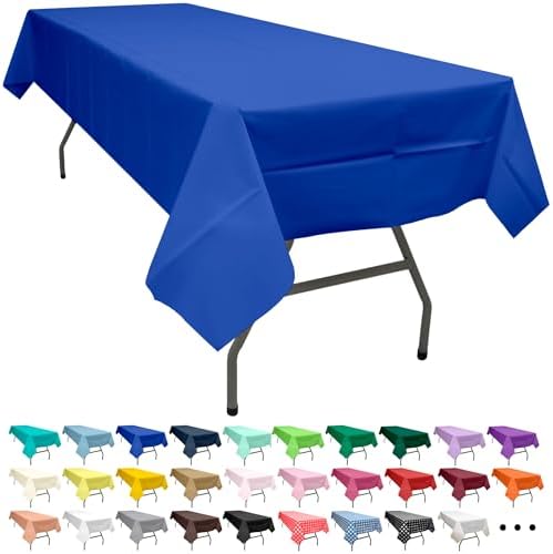 Amazon.com: Plastic Royal Blue Tablecloths 3 Pack Disposable Table ...