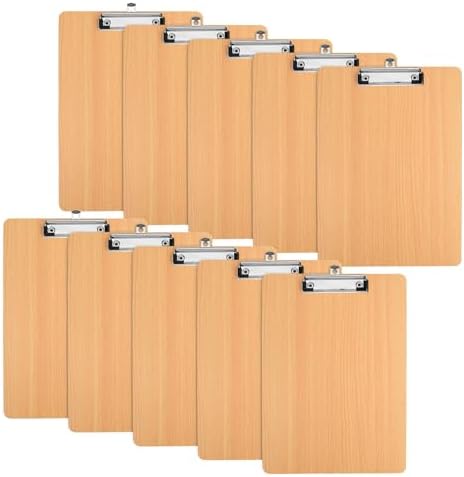 10 Pack Clipboard, Wooden Clipboard with Low Profile Clip and Hanging ...