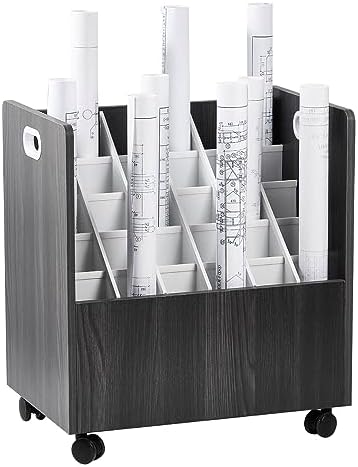 Amazon.com : LOHONER Blueprint Storage Cabinet, Wooden Mobile Blueprint ...