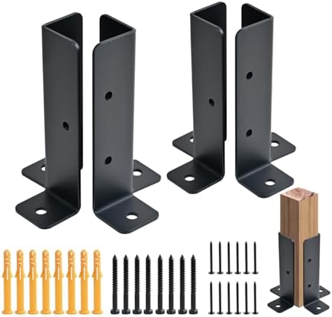 Amazon.com: Deck Post Anchor, 4 Pcs Adjustable Post Base Brackets ...