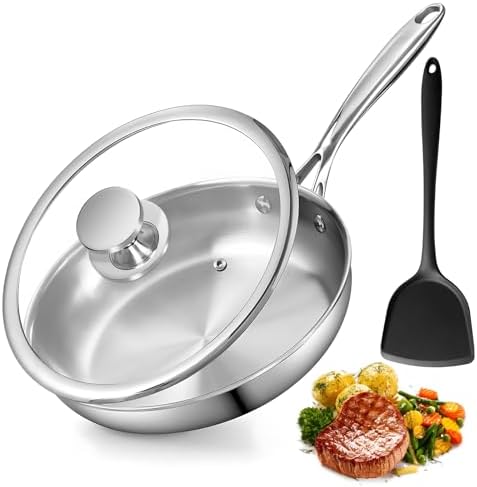 Tramontina 3-Ply Stainless Steel Frying Pan with lid 30cm (5.6l ...