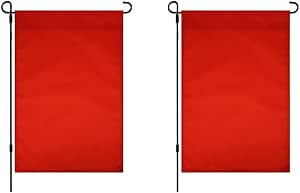 Amazon.com : 2 Pcs Solid Red Set Flag, 12x18 Inch Blank Garden Flags ...