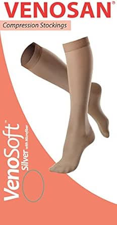 Amazon.com: Venosan VenoSoft Silver 20-30 mmHg Closed Toe Knee High ...