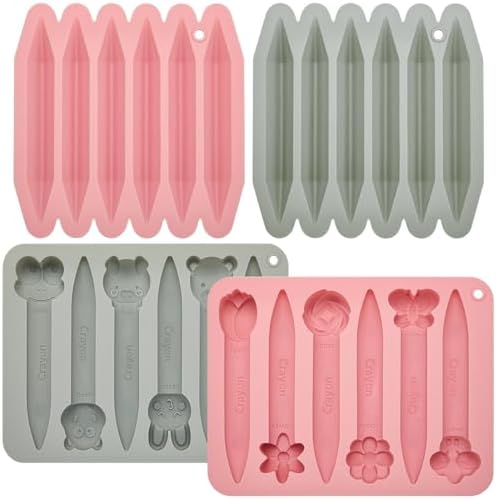 Amazon.com: Great Mold Pencil Crayon Design Soap Molds 3 Cavities ...