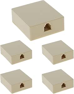Amazon.com: Beszin (5-Pack) RJ11 (6P4C) Modular Single Port Surface ...