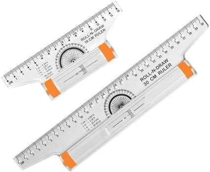 Dream Xplore Roll N Draw Ruler Combo (16 cm and 30 cm) Plastic Drafting ...
