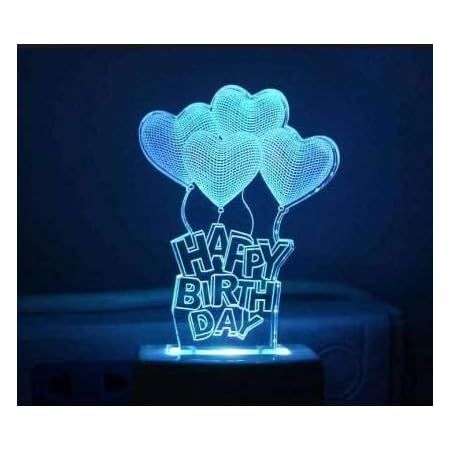 Buy DIONA Happy Birthday LED 3D Illusion Multi Color Changing Home ...