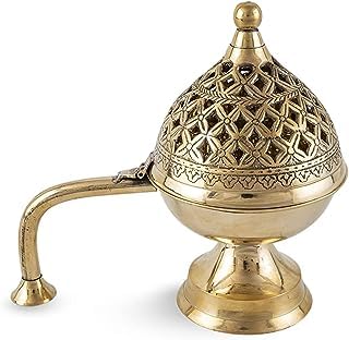 AIOP Home Purifying Brass Dhuna Loban Burner Dhooni Dhoop Dhuni (Small ...