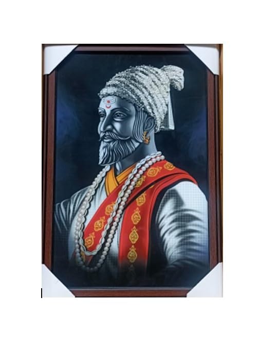 Photo frame with Shivaji Maharaj 3D crystal art frame with High Gloss ...