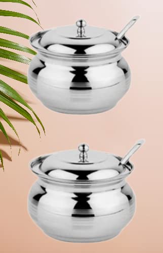 Attachh Steel Ghee Jar, Stainless Steel Ghee Pot, Oil Pot, Ghee Storage ...