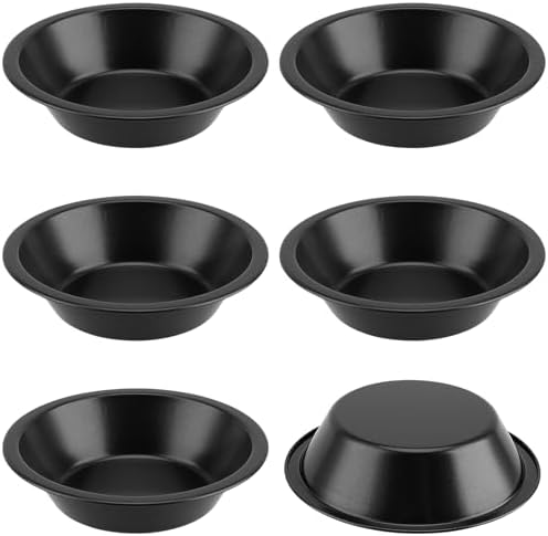 YUENPUN 12 PCS Individual Round Pie Dishes, Black Small Non Stick Tart ...
