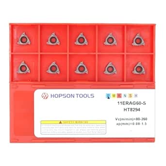 Hopson Tools 11ER/IR A60 (Bronze) Carbide Inserts Laydown Threading 60 ...