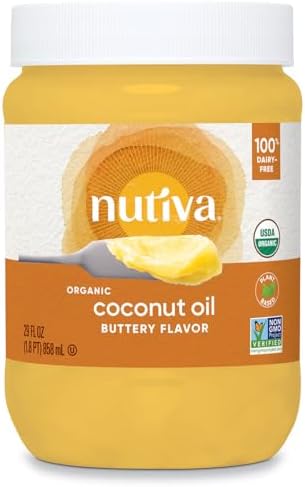 Amazon.com: Nutiva Organic Butter Flavored Coconut Oil for Popcorn ...