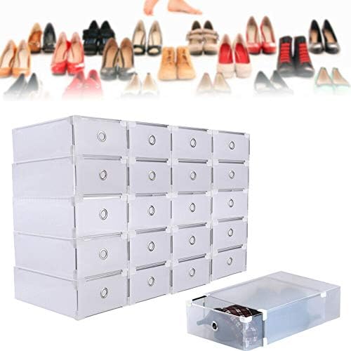 Clear Shoe Boxes, Plastic Shoe Storage Boxes, Set of 20 Shoe Organizer ...