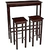 Amazon Basics Rectangular Breakfast Bar Bistro Table - 3-Piece Set ...