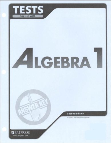 Algebra 1 Tests Answer Key: Bob Jones University Press: 9781579243364 ...