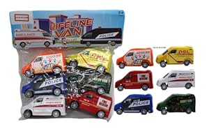 HRASHI Lifeline Van Emergency Vehicle Toy Set, 6 Die-Cast Cars with ...