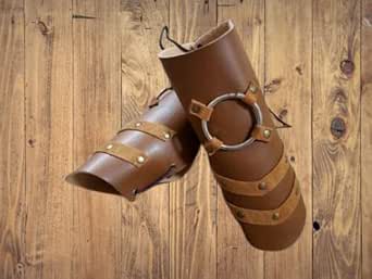 Amazon.com: Medieval leather Arm Guard Bracers Faux Leather Forearm ...