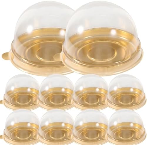 Mini Cake Containers, 50Pcs Clear Plastic Dome Lids Boxes, Individual ...