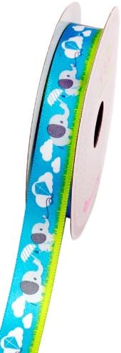 Amazon.com: LUV RIBBONS Satin Strolling Elephants Print Ribbon, 5/8 ...