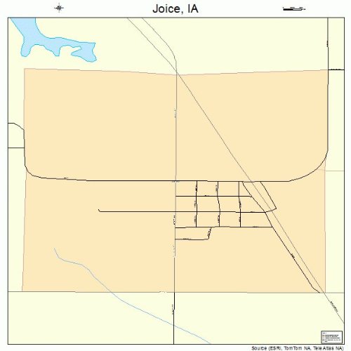 Large Street & Road Map of Joice, Iowa IA - Printed poster size wall ...