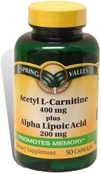 Amazon.com: Spring Valley - Acetyl L-Carnitine 400 mg Plus Alpha Lipoic ...