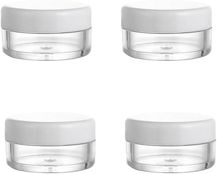 Empty Sample Pots, 4 Pcs Empty Plastic Cosmetic Jars, Clear Travel ...