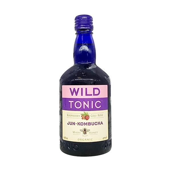 Amazon.com: WILD TONIC Organic Raspberry Goji Rose Jun Kombucha, 12 FZ ...