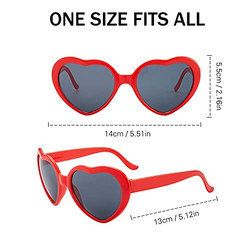 4pcs Heart Effect Diffraction Glasses, 3D Heart Sunglasses with Heart ...