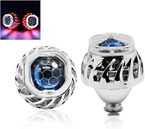 Amazon.com: YUFANYA 2.5 Inch H1 8.1 Ver Bixenon Projector Lens Hi/Lo Beam Function with White ...