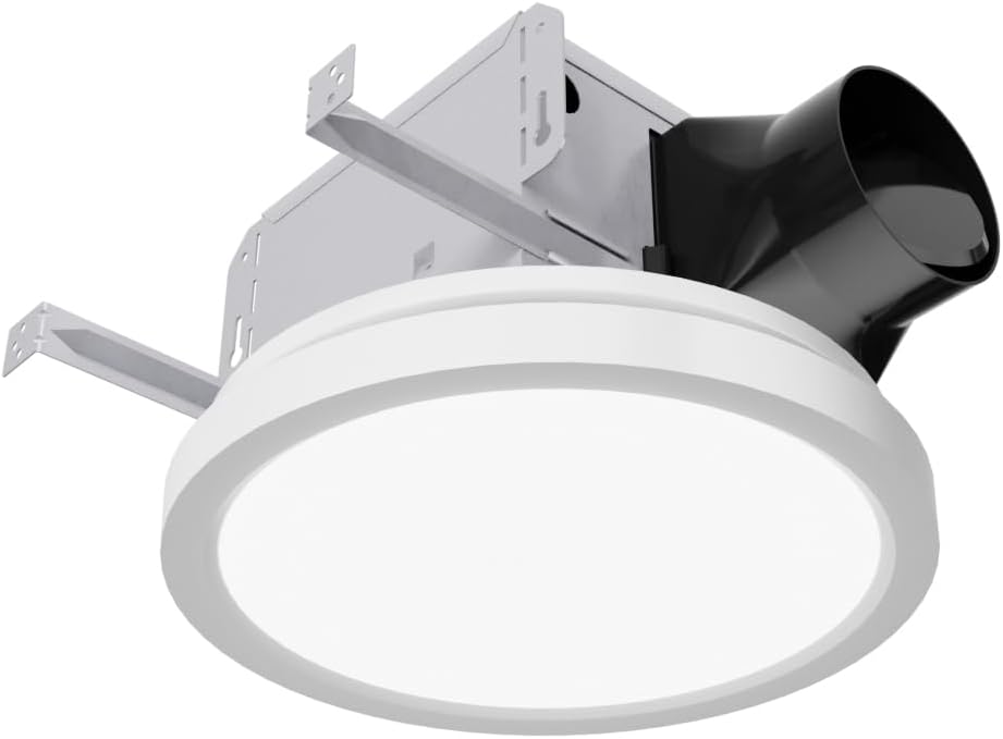 ANZZI Exhaust Fan 100 CFM 2.0 Sones Bathroom Exhaust Fan with Light ...