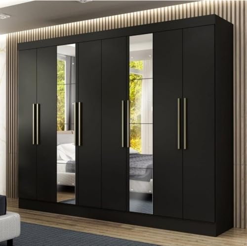 Ozone Furniture Engineering Wood 8 Door Wardrobe with Mirror and ...