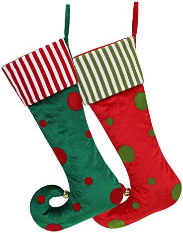Amazon.com: Geyoga 4 Pack Whimsical Jester Stocking Christmas Elf ...