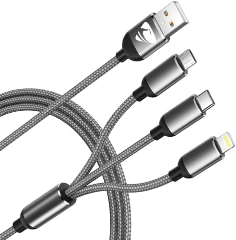 RAVIAD Multi Charger Cable, 3 in 1 Charger Cable 3A USB Fast Charging ...