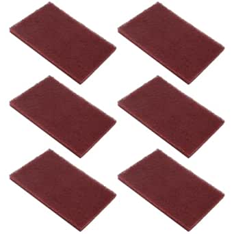 BokWin 6Pcs Red Scuff Pads Very Fine Grade General Purpose Sanding Hand ...