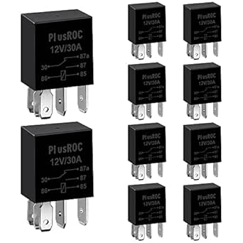 Amazon.com: PlusRoc 5 Pin Relay 12V 30A Multi Purpose Relays Automotive ...