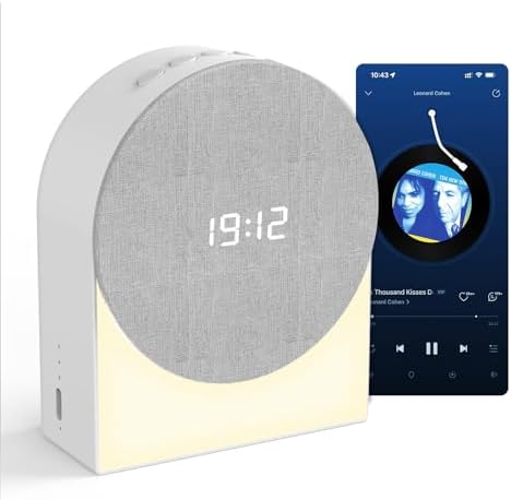 Amazon.com: White Noise Sound Machine Alarm Clock with Night Lights ...
